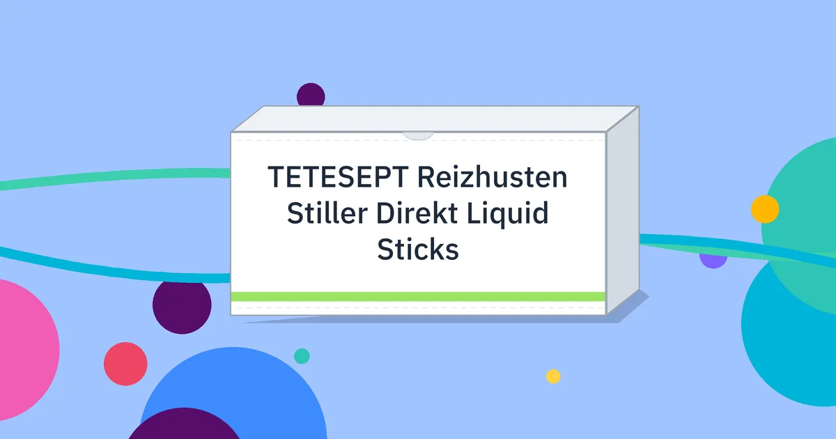 Symbolbild: Packung mit der Aufschrift TETESEPT Reizhusten Stiller Direkt Liquid Sticks (PZN 16584115) – Verfügbarkeit und Bezug in Apotheken in Frankfurt am Main