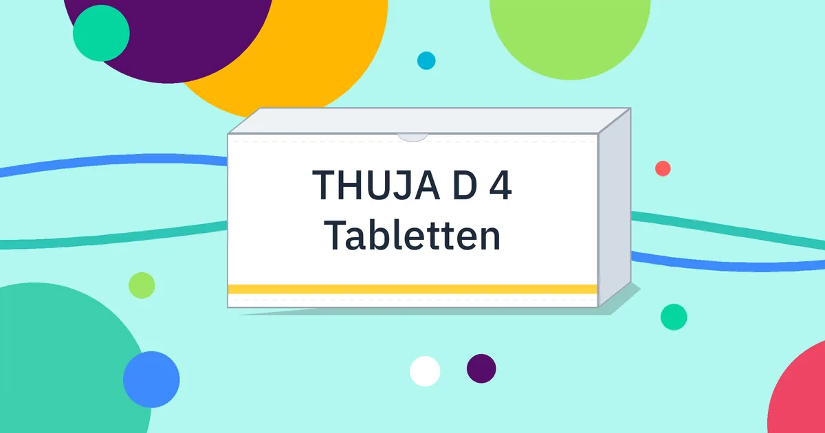 Symbolbild: Packung mit der Aufschrift THUJA D 4 Tabletten (PZN 02107647) – Verfügbarkeit und Bezug in Apotheken in Frankfurt am Main