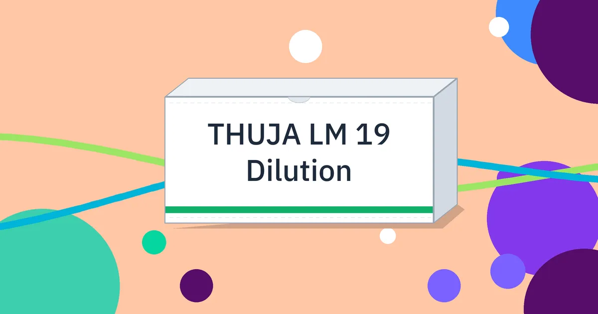 Symbolbild: Packung mit der Aufschrift THUJA LM 19 Dilution (PZN 13222127) – Verfügbarkeit und Bezug in Apotheken in Frankfurt am Main