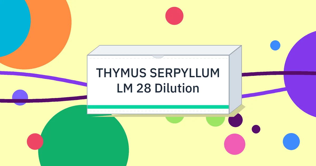 Symbolbild: Packung mit der Aufschrift THYMUS SERPYLLUM LM 28 Dilution (PZN 13223138) – Verfügbarkeit und Bezug in Apotheken in Frankfurt am Main