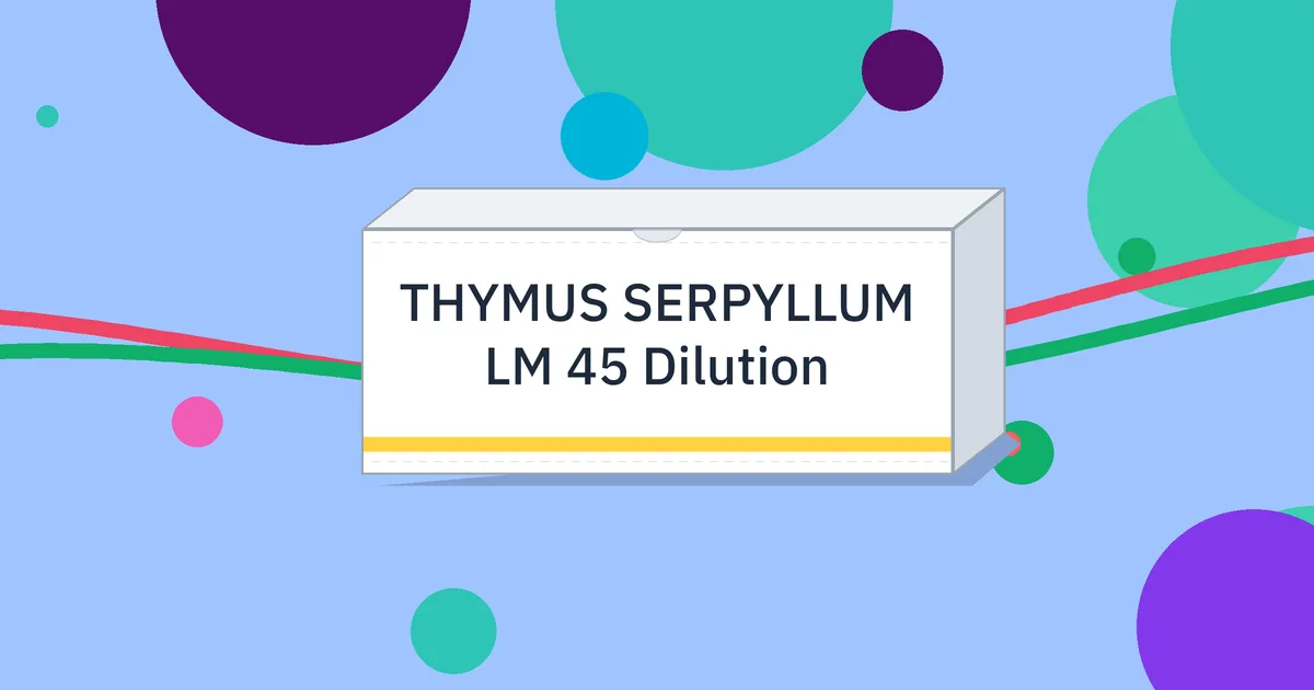 Symbolbild: Packung mit der Aufschrift THYMUS SERPYLLUM LM 45 Dilution (PZN 13223196) – Verfügbarkeit und Bezug in Apotheken in Frankfurt am Main