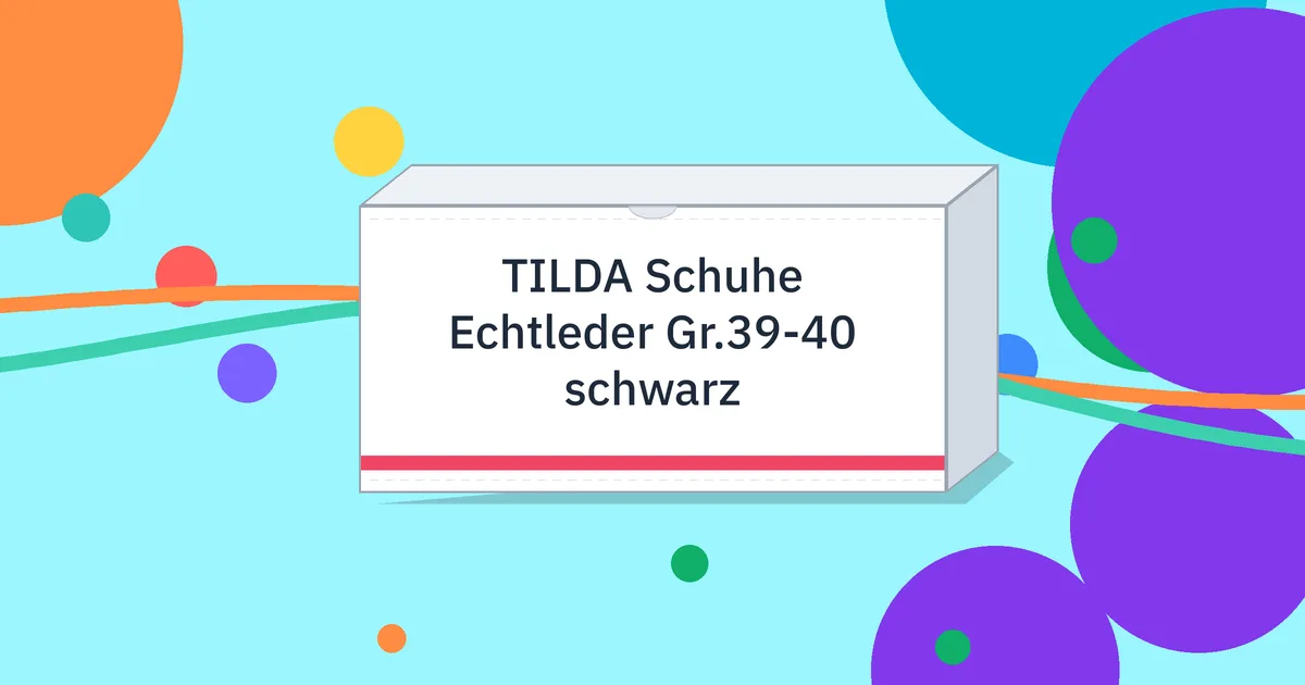 Symbolbild: Packung mit der Aufschrift TILDA Schuhe Echtleder Gr.39-40 schwarz (PZN 20342004) – Verfügbarkeit und Bezug in Apotheken in Frankfurt am Main