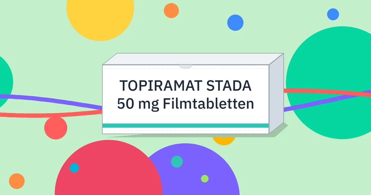 Symbolbild: Packung mit der Aufschrift TOPIRAMAT STADA 50 mg Filmtabletten (PZN 09195382) – Verfügbarkeit und Bezug in Apotheken in Frankfurt am Main