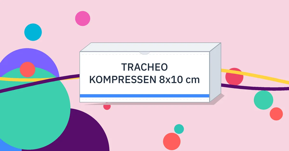 Symbolbild: Packung mit der Aufschrift TRACHEO KOMPRESSEN 8x10 cm (PZN 07308497) – Verfügbarkeit und Bezug in Apotheken in Frankfurt am Main