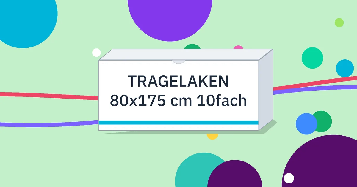 Symbolbild: Packung mit der Aufschrift TRAGELAKEN 80x175 cm 10fach (PZN 04415436) – Verfügbarkeit und Bezug in Apotheken in Frankfurt am Main