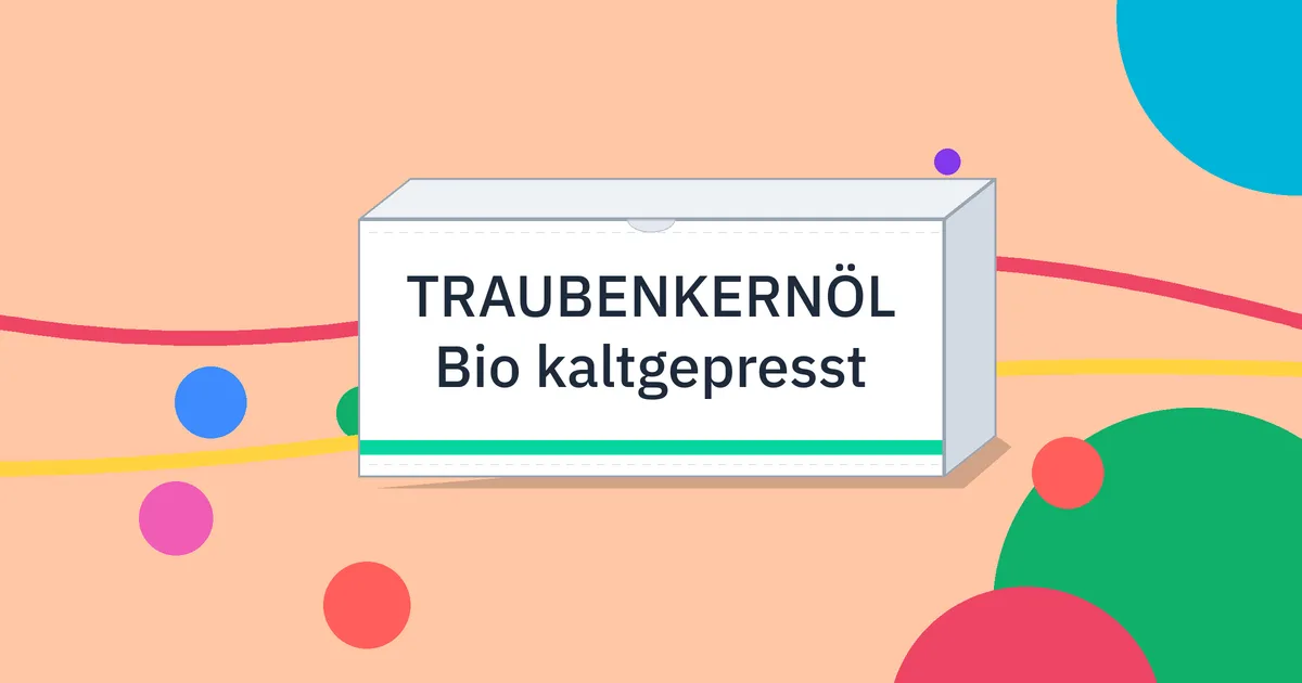 Symbolbild: Packung mit der Aufschrift TRAUBENKERNÖL Bio kaltgepresst (PZN 07380626) – Verfügbarkeit und Bezug in Apotheken in Frankfurt am Main