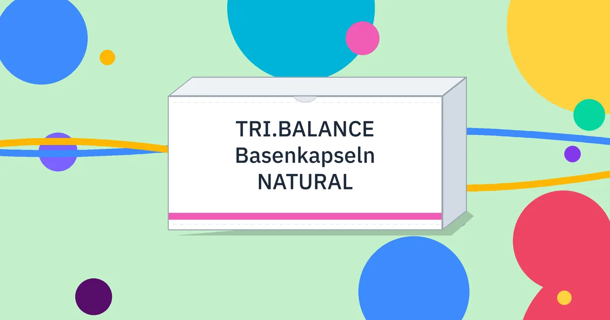 Symbolbild: Packung mit der Aufschrift TRI.BALANCE Basenkapseln NATURAL (PZN 17169832) – Verfügbarkeit und Bezug in Apotheken in Frankfurt am Main