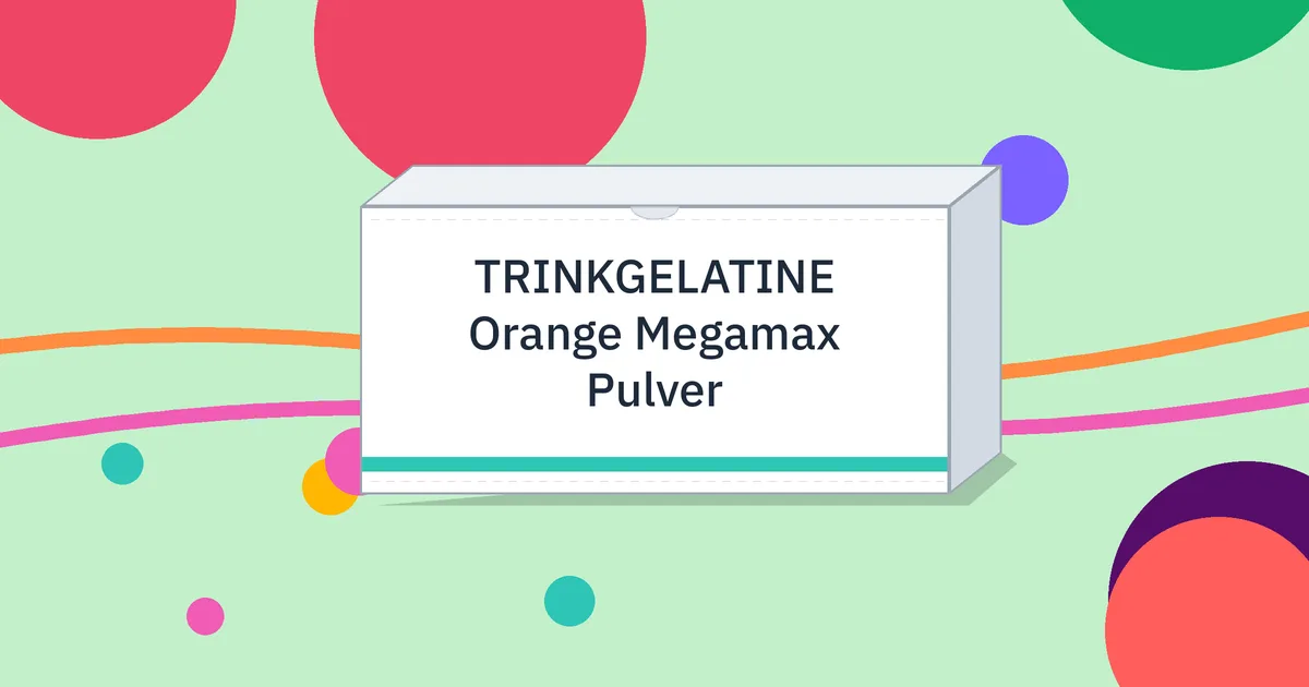 Symbolbild: Packung mit der Aufschrift TRINKGELATINE Orange Megamax Pulver (PZN 08692233) – Verfügbarkeit und Bezug in Apotheken in Frankfurt am Main