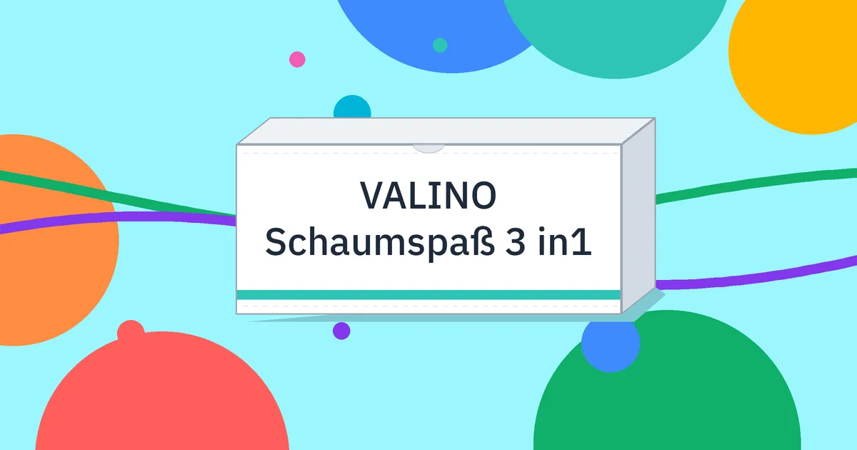 Symbolbild: Packung mit der Aufschrift VALINO Schaumspaß 3 in1 (PZN 09731113) – Verfügbarkeit und Bezug in Apotheken in Frankfurt am Main