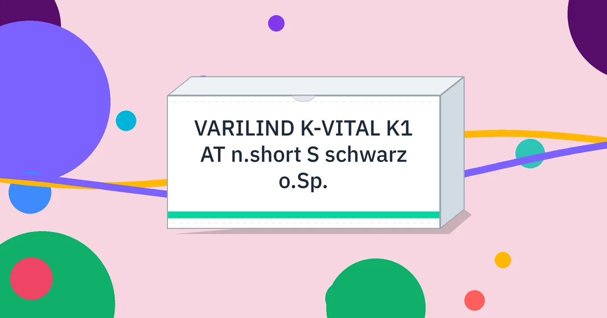 Symbolbild: Packung mit der Aufschrift VARILIND K-VITAL K1 AT n.short S schwarz o.Sp. (PZN 20560497) – Verfügbarkeit und Bezug in Apotheken in Frankfurt am Main