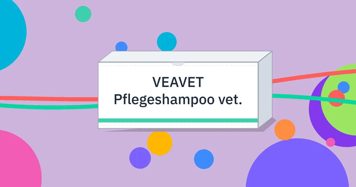 Symbolbild: Packung mit der Aufschrift VEAVET Pflegeshampoo vet. (PZN 10350787) – Verfügbarkeit und Bezug in Apotheken in Frankfurt am Main