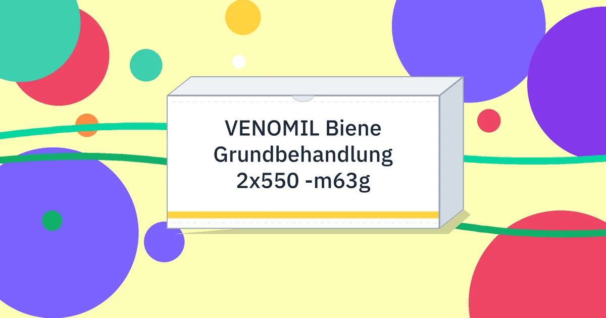 Symbolbild: Packung mit der Aufschrift VENOMIL Biene Grundbehandlung 2x550 -m63g (PZN 08606009) – Verfügbarkeit und Bezug in Apotheken in Frankfurt am Main