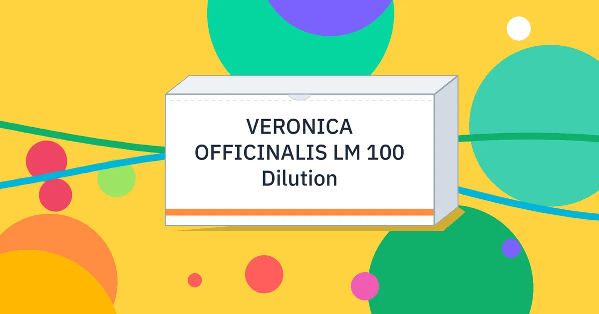 Symbolbild: Packung mit der Aufschrift VERONICA OFFICINALIS LM 100 Dilution (PZN 13270528) – Verfügbarkeit und Bezug in Apotheken in Frankfurt am Main