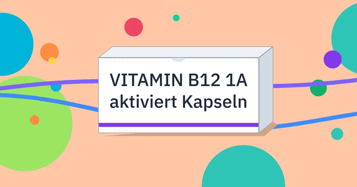 Symbolbild: Packung mit der Aufschrift VITAMIN B12 1A aktiviert Kapseln (PZN 12415522) – Verfügbarkeit und Bezug in Apotheken in Frankfurt am Main