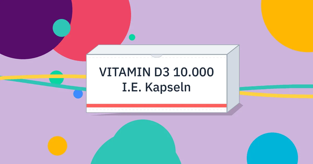 Symbolbild: Packung mit der Aufschrift VITAMIN D3 10.000 I.E. Kapseln (PZN 11670152) – Verfügbarkeit und Bezug in Apotheken in Frankfurt am Main