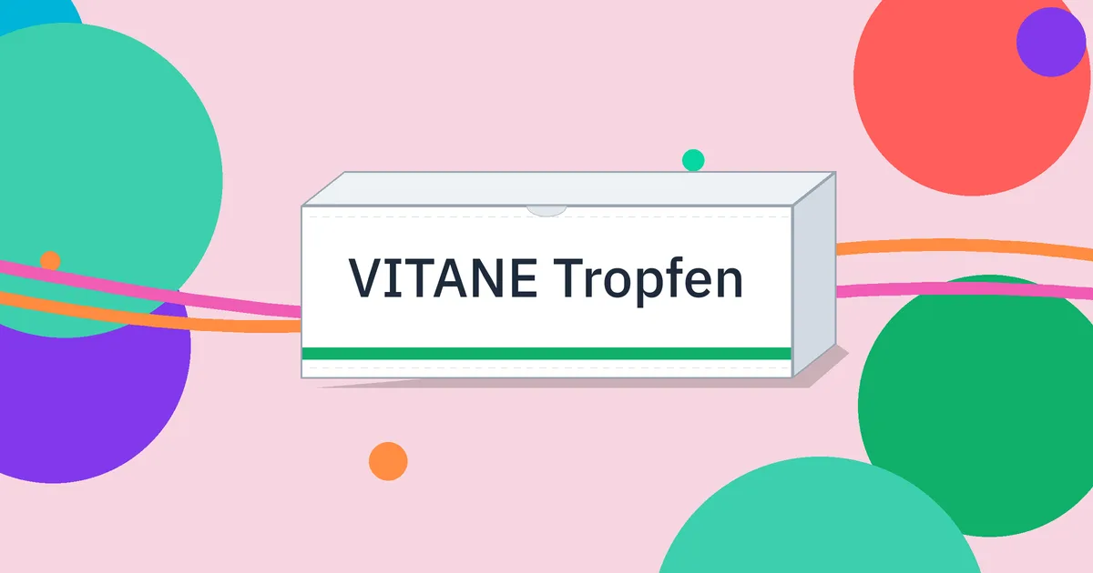 Symbolbild: Packung mit der Aufschrift VITANE Tropfen (PZN 10329741) – Verfügbarkeit und Bezug in Apotheken in Frankfurt am Main