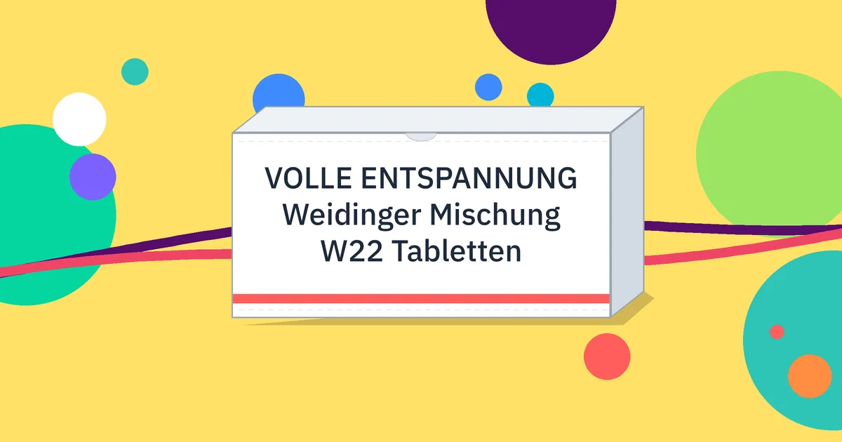 Symbolbild: Packung mit der Aufschrift VOLLE ENTSPANNUNG Weidinger Mischung W22 Tabletten (PZN 13867700) – Verfügbarkeit und Bezug in Apotheken in Frankfurt am Main