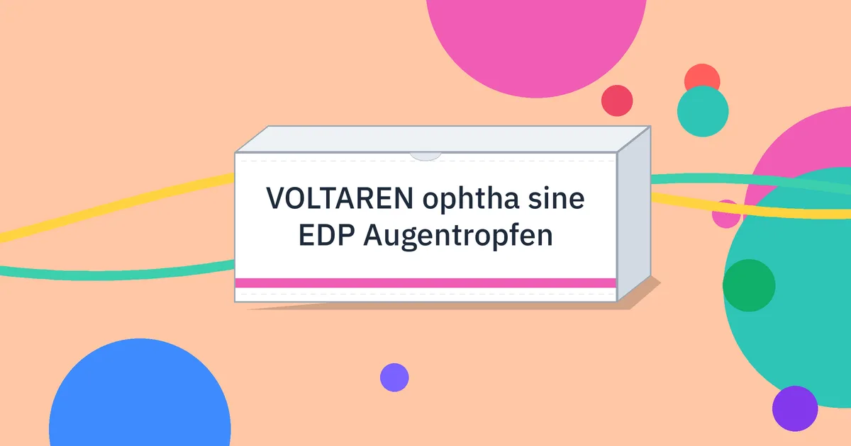 Symbolbild: Packung mit der Aufschrift VOLTAREN ophtha sine EDP Augentropfen (PZN 04554652) – Verfügbarkeit und Bezug in Apotheken in Frankfurt am Main