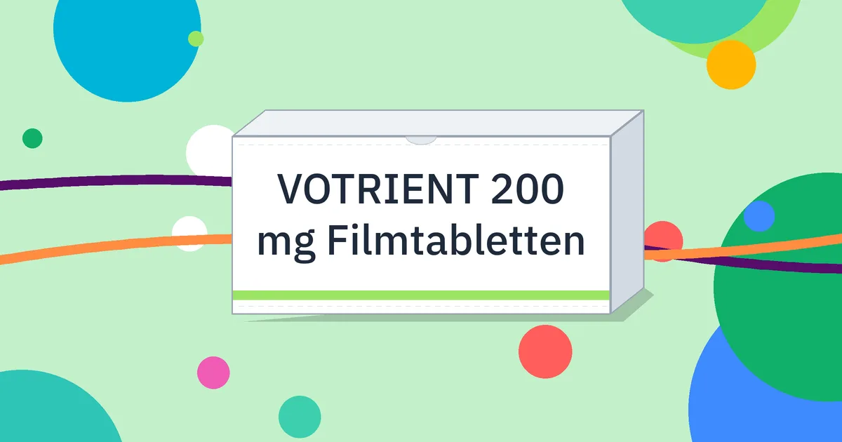 Symbolbild: Packung mit der Aufschrift VOTRIENT 200 mg Filmtabletten (PZN 16151379) – Verfügbarkeit und Bezug in Apotheken in Frankfurt am Main