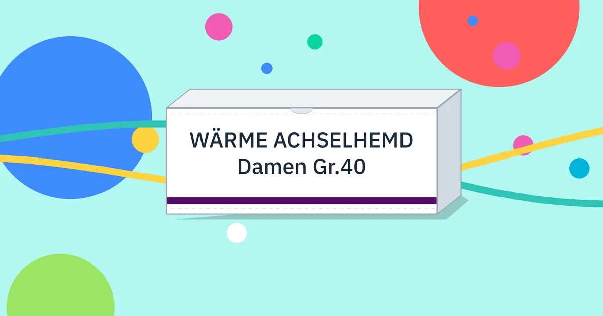 Symbolbild: Packung mit der Aufschrift WÄRME ACHSELHEMD Damen Gr.40 (PZN 02445580) – Verfügbarkeit und Bezug in Apotheken in Frankfurt am Main