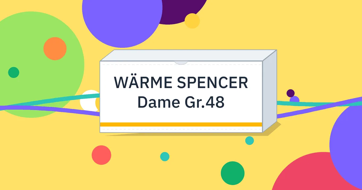 Symbolbild: Packung mit der Aufschrift WÄRME SPENCER Dame Gr.48 (PZN 02445723) – Verfügbarkeit und Bezug in Apotheken in Frankfurt am Main