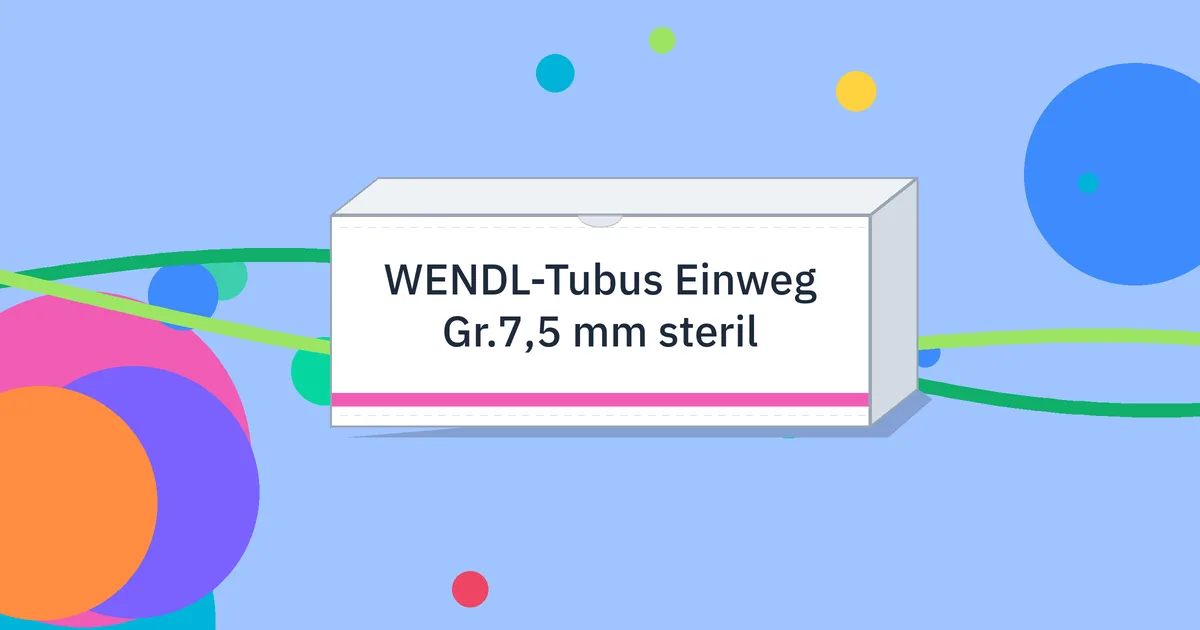 Symbolbild: Packung mit der Aufschrift WENDL-Tubus Einweg Gr.7,5 mm steril (PZN 13862714) – Verfügbarkeit und Bezug in Apotheken in Frankfurt am Main