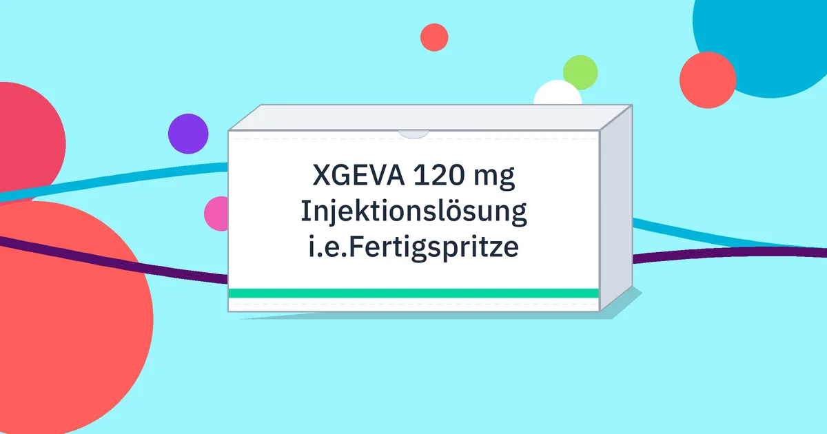 Symbolbild: Packung mit der Aufschrift XGEVA 120 mg Injektionslösung i.e.Fertigspritze (PZN 19404533) – Verfügbarkeit und Bezug in Apotheken in Frankfurt am Main
