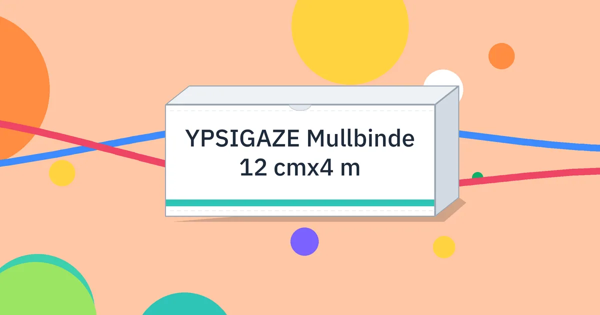 Symbolbild: Packung mit der Aufschrift YPSIGAZE Mullbinde 12 cmx4 m (PZN 12605062) – Verfügbarkeit und Bezug in Apotheken in Frankfurt am Main