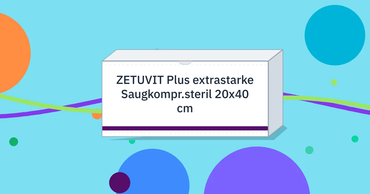 Symbolbild: Packung mit der Aufschrift ZETUVIT Plus extrastarke Saugkompr.steril 20x40 cm (PZN 15896640) – Verfügbarkeit und Bezug in Apotheken in Frankfurt am Main
