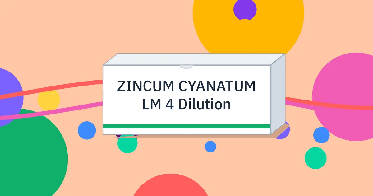 Symbolbild: Packung mit der Aufschrift ZINCUM CYANATUM LM 4 Dilution (PZN 13292145) – Verfügbarkeit und Bezug in Apotheken in Frankfurt am Main