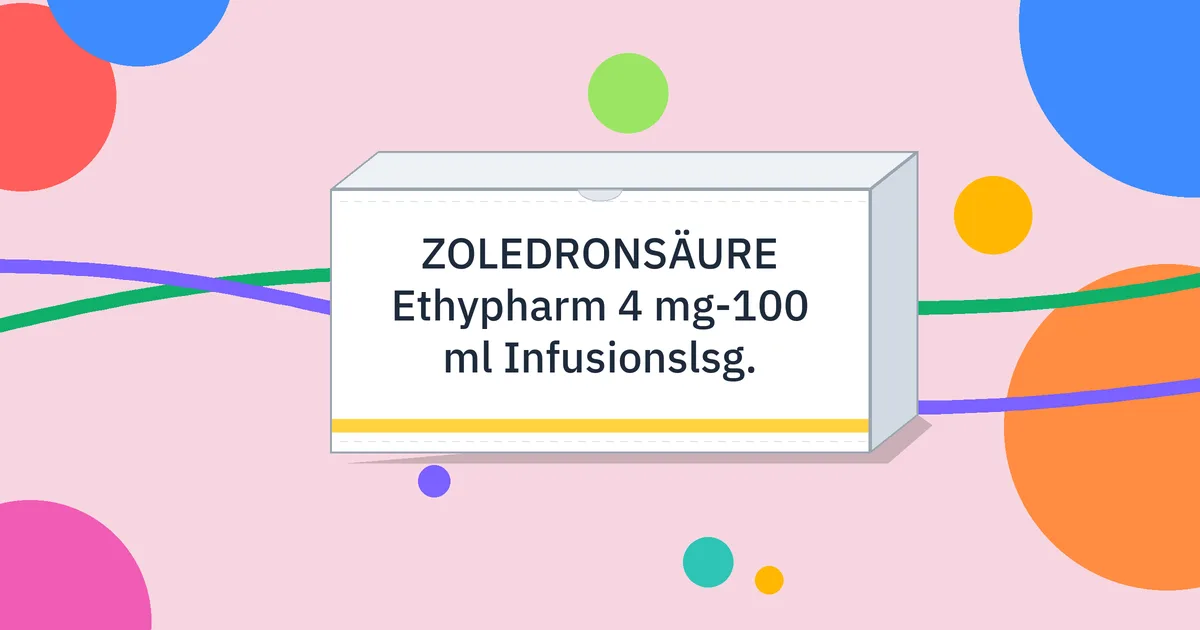 Symbolbild: Packung mit der Aufschrift ZOLEDRONSÄURE Ethypharm 4 mg-100 ml Infusionslsg. (PZN 20086920) – Verfügbarkeit und Bezug in Apotheken in Frankfurt am Main