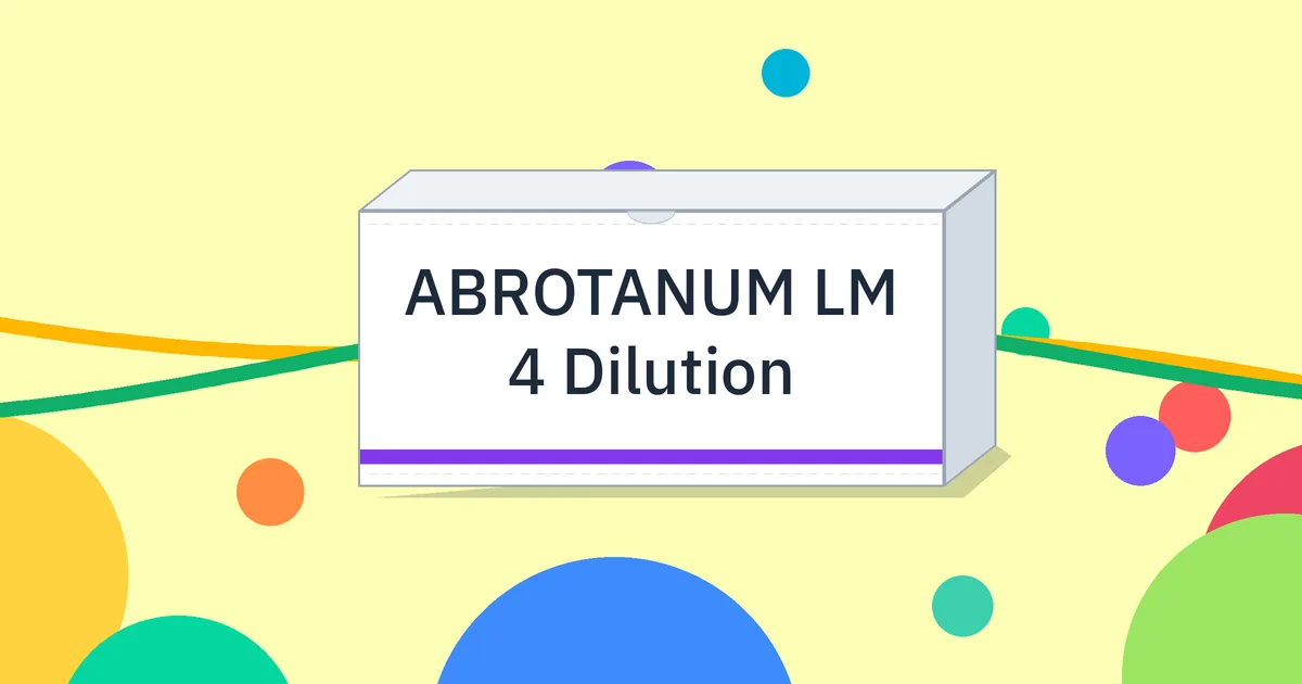 Symbolbild: Packung mit der Aufschrift ABROTANUM LM 4 Dilution (PZN 12750551) – Verfügbarkeit und Bezug in Apotheken in Frankfurt am Main