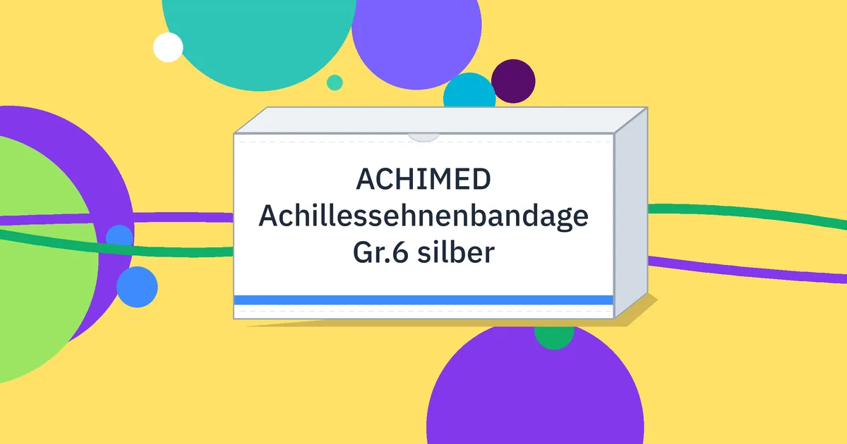 Symbolbild: Packung mit der Aufschrift ACHIMED Achillessehnenbandage Gr.6 silber (PZN 19170905) – Verfügbarkeit und Bezug in Apotheken in Frankfurt am Main