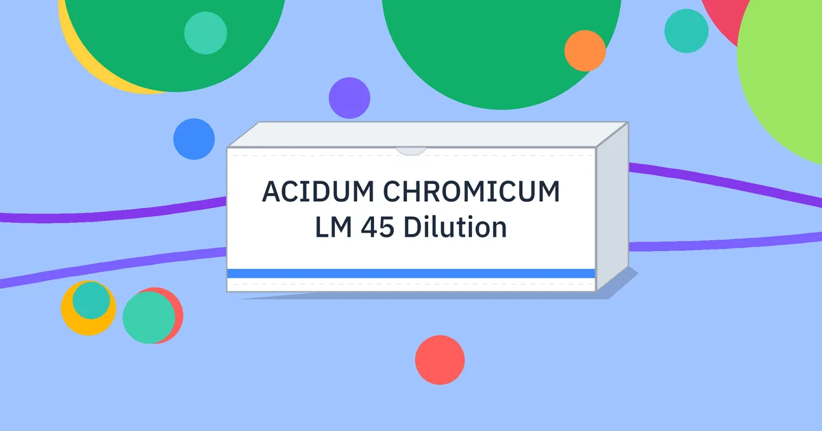 Symbolbild: Packung mit der Aufschrift ACIDUM CHROMICUM LM 45 Dilution (PZN 13273030) – Verfügbarkeit und Bezug in Apotheken in Frankfurt am Main