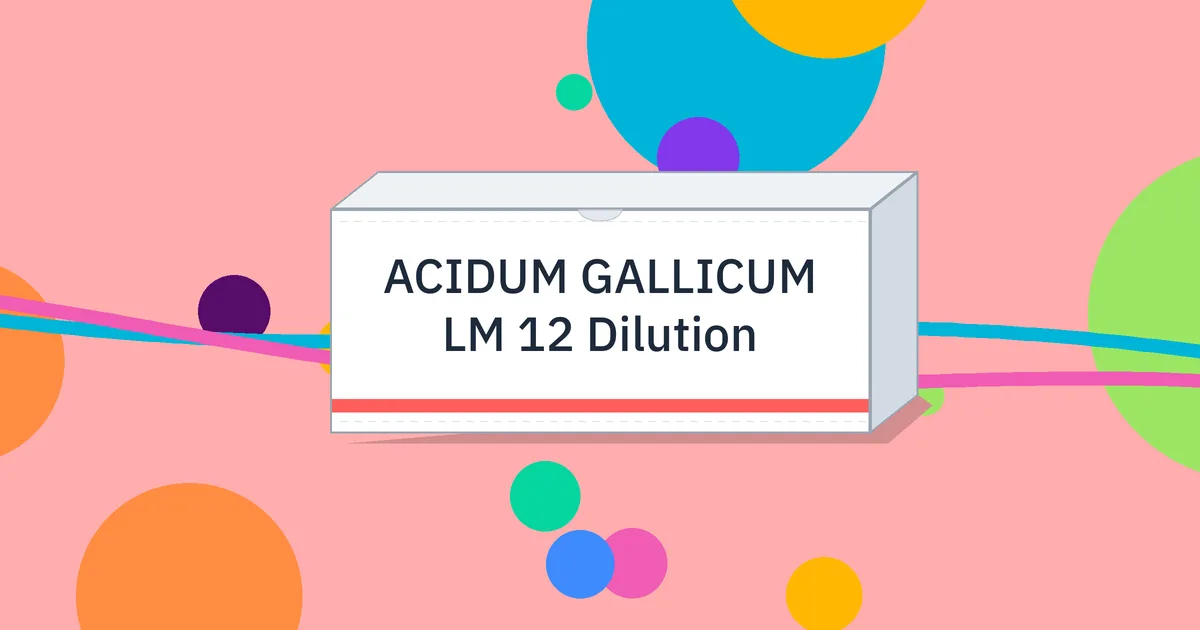 Symbolbild: Packung mit der Aufschrift ACIDUM GALLICUM LM 12 Dilution (PZN 13275514) – Verfügbarkeit und Bezug in Apotheken in Frankfurt am Main