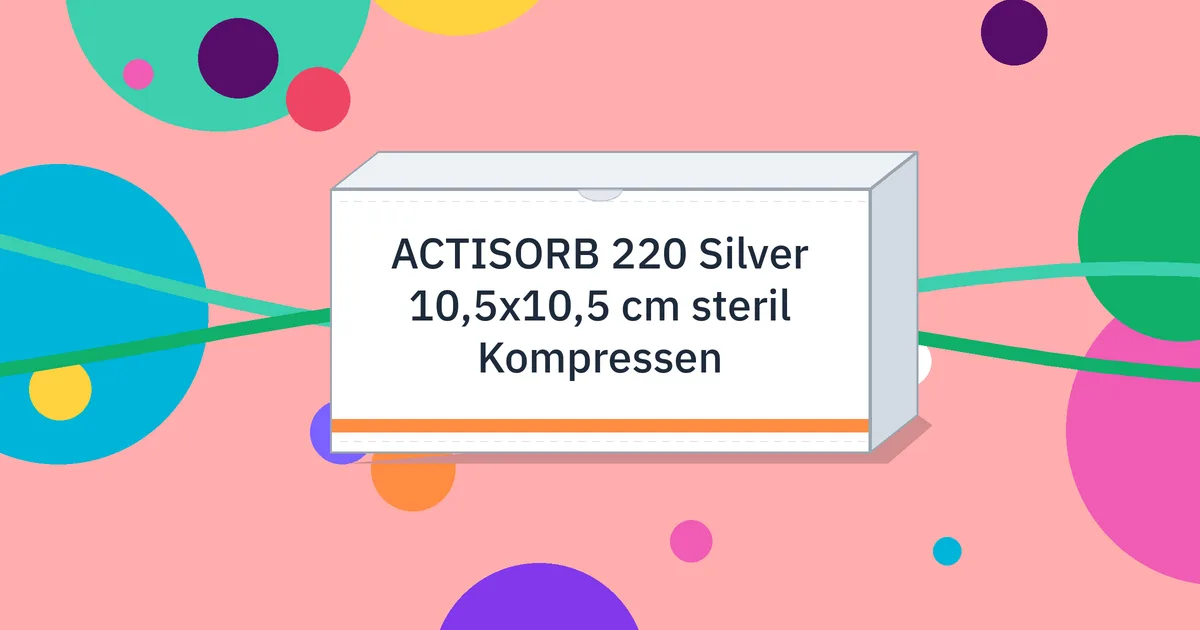 Symbolbild: Packung mit der Aufschrift ACTISORB 220 Silver 10,5x10,5 cm steril Kompressen (PZN 14275516) – Verfügbarkeit und Bezug in Apotheken in Frankfurt am Main