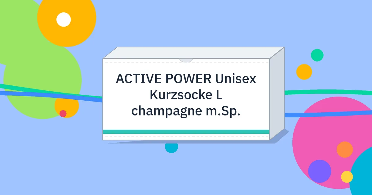 Symbolbild: Packung mit der Aufschrift ACTIVE POWER Unisex Kurzsocke L champagne m.Sp. (PZN 16194555) – Verfügbarkeit und Bezug in Apotheken in Frankfurt am Main