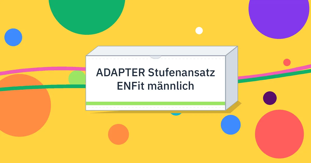 Symbolbild: Packung mit der Aufschrift ADAPTER Stufenansatz ENFit männlich (PZN 14262376) – Verfügbarkeit und Bezug in Apotheken in Frankfurt am Main