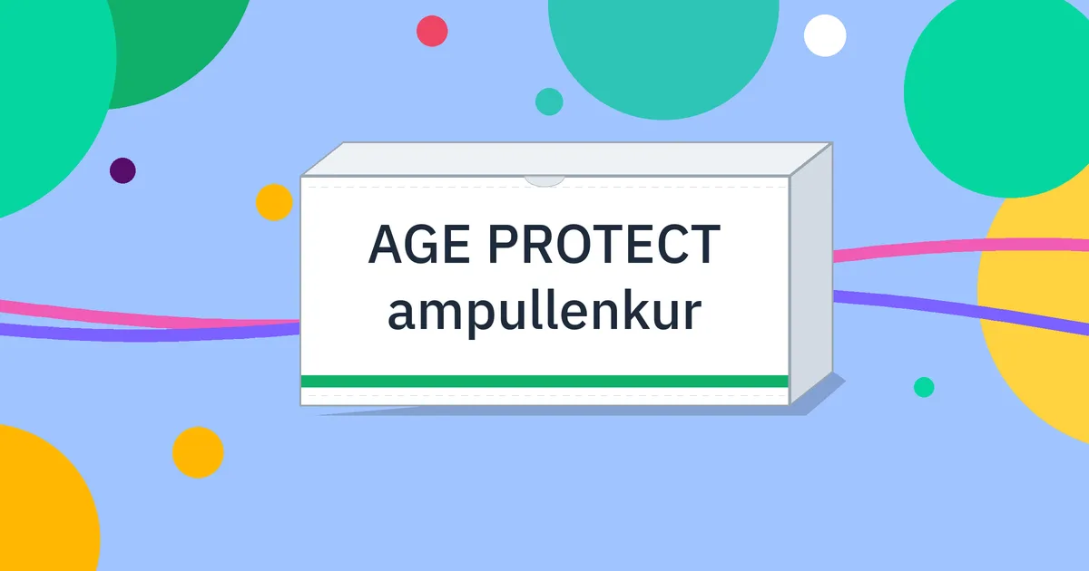 Symbolbild: Packung mit der Aufschrift AGE PROTECT ampullenkur (PZN 10271668) – Verfügbarkeit und Bezug in Apotheken in Frankfurt am Main