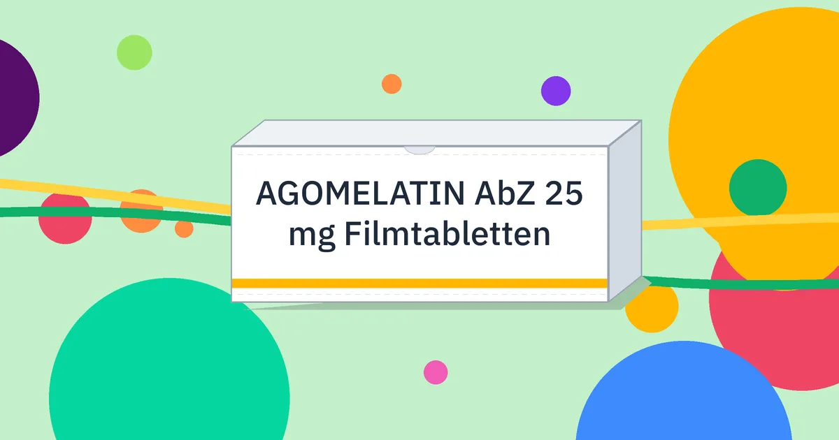 Symbolbild: Packung mit der Aufschrift AGOMELATIN AbZ 25 mg Filmtabletten (PZN 14169843) – Verfügbarkeit und Bezug in Apotheken in Frankfurt am Main