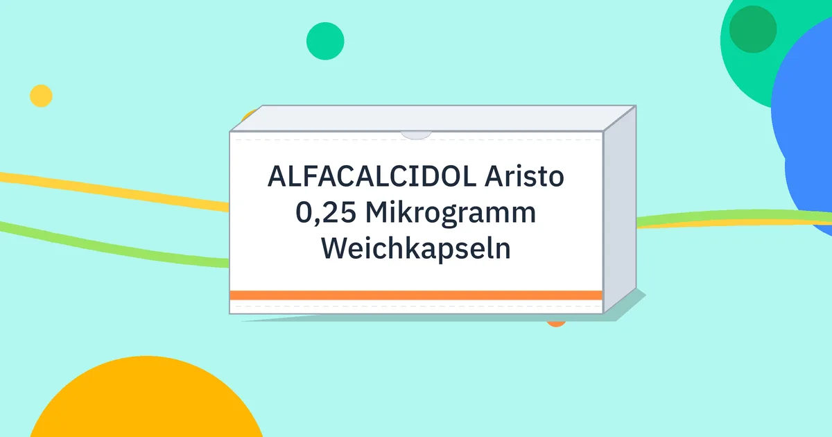 Symbolbild: Packung mit der Aufschrift ALFACALCIDOL Aristo 0,25 Mikrogramm Weichkapseln (PZN 11228338) – Verfügbarkeit und Bezug in Apotheken in Frankfurt am Main