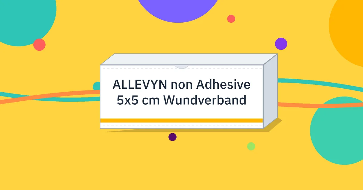 Symbolbild: Packung mit der Aufschrift ALLEVYN non Adhesive 5x5 cm Wundverband (PZN 15419130) – Verfügbarkeit und Bezug in Apotheken in Frankfurt am Main