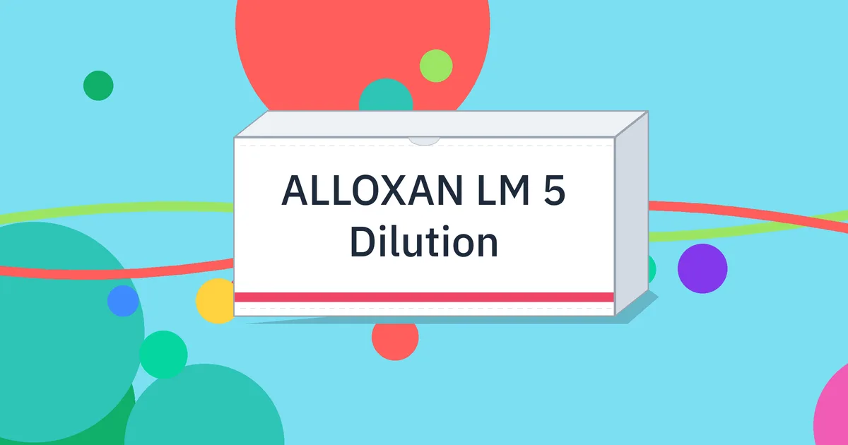 Symbolbild: Packung mit der Aufschrift ALLOXAN LM 5 Dilution (PZN 13311931) – Verfügbarkeit und Bezug in Apotheken in Frankfurt am Main