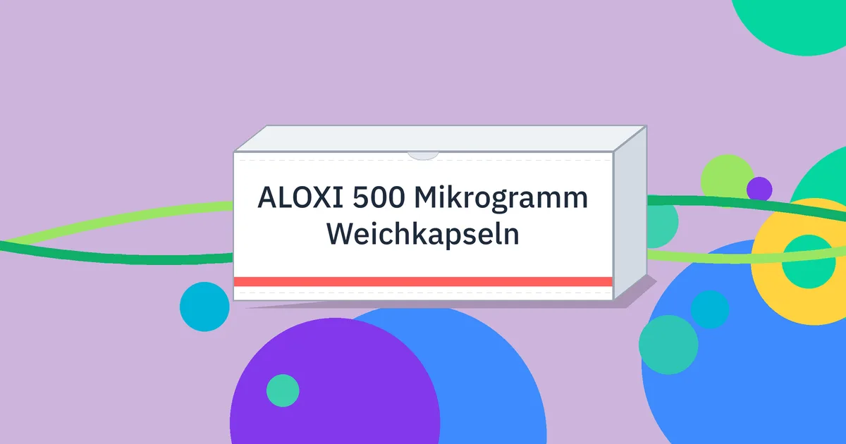 Symbolbild: Packung mit der Aufschrift ALOXI 500 Mikrogramm Weichkapseln (PZN 06905943) – Verfügbarkeit und Bezug in Apotheken in Frankfurt am Main