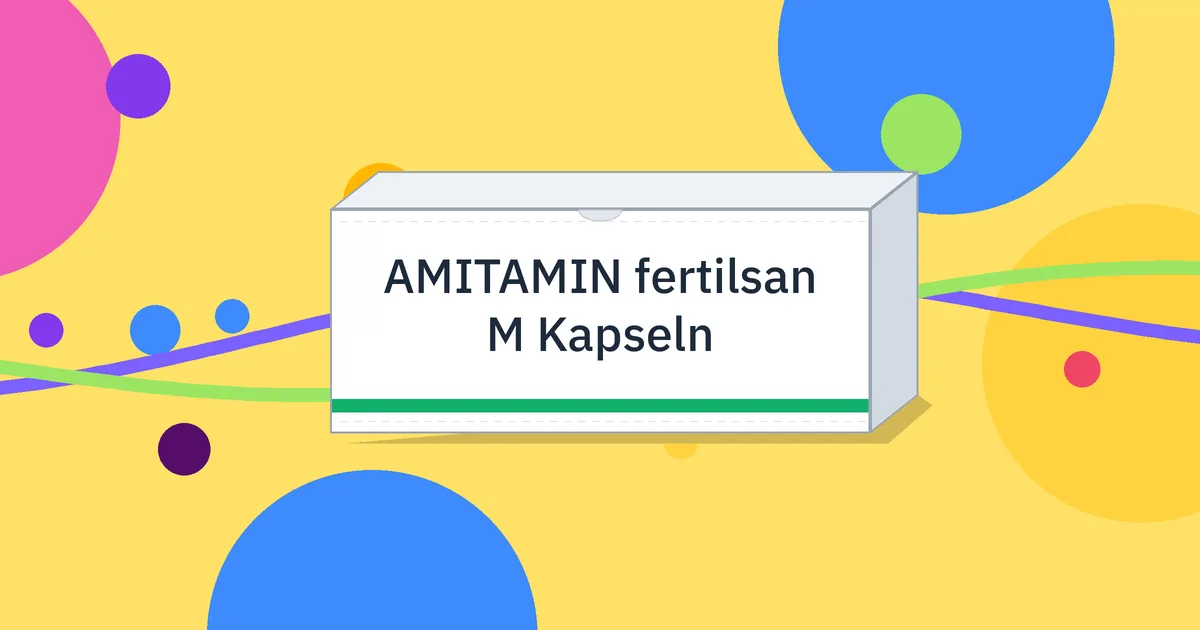 Symbolbild: Packung mit der Aufschrift AMITAMIN fertilsan M Kapseln (PZN 01476816) – Verfügbarkeit und Bezug in Apotheken in Frankfurt am Main
