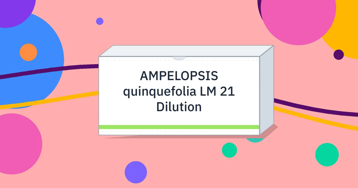 Symbolbild: Packung mit der Aufschrift AMPELOPSIS quinquefolia LM 21 Dilution (PZN 13325229) – Verfügbarkeit und Bezug in Apotheken in Frankfurt am Main