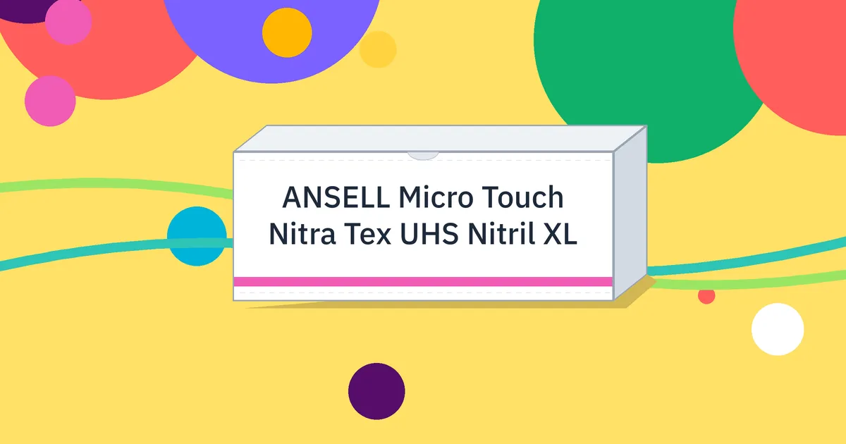 Symbolbild: Packung mit der Aufschrift ANSELL Micro Touch Nitra Tex UHS Nitril XL (PZN 07650652) – Verfügbarkeit und Bezug in Apotheken in Frankfurt am Main