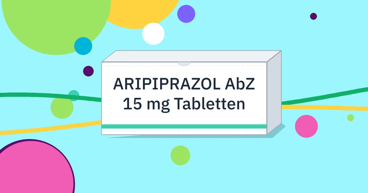 Symbolbild: Packung mit der Aufschrift ARIPIPRAZOL AbZ 15 mg Tabletten (PZN 13982128) – Verfügbarkeit und Bezug in Apotheken in Frankfurt am Main