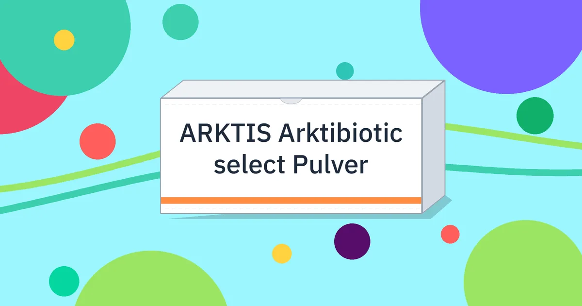 Symbolbild: Packung mit der Aufschrift ARKTIS Arktibiotic select Pulver (PZN 16024089) – Verfügbarkeit und Bezug in Apotheken in Frankfurt am Main