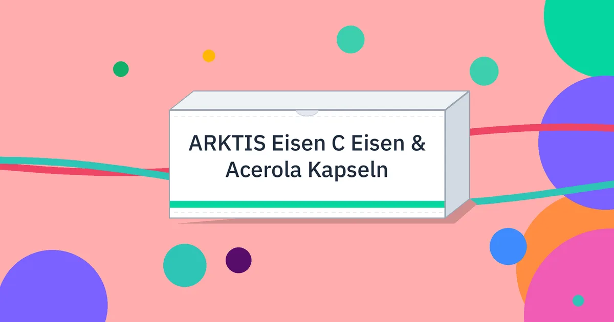 Symbolbild: Packung mit der Aufschrift ARKTIS Eisen C Eisen & Acerola Kapseln (PZN 17395451) – Verfügbarkeit und Bezug in Apotheken in Frankfurt am Main